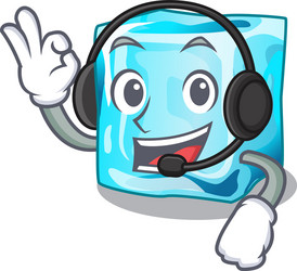 Singing ice cubes set on whit character Royalty Free Vector