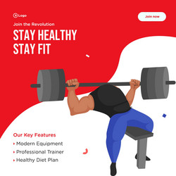 Banner design of bodybuilder Royalty Free Vector Image