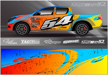 Car wrap design livery for racing Royalty Free Vector Image