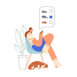 Online shopping via phone Royalty Free Vector Image