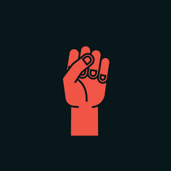 Gesture power sign stylized hand with all Vector Image
