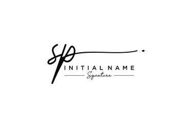 Initial sp signature logo template hand drawn Vector Image