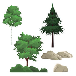 Cartoon bushes natural ecology plant shadow Vector Image