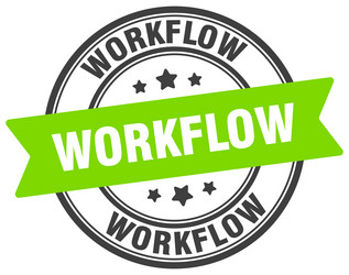 Workflow stamp label on transparent Royalty Free Vector