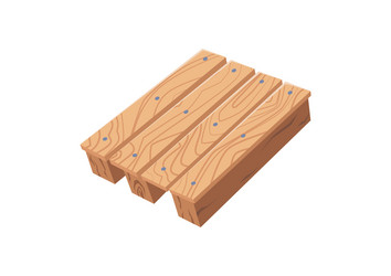 Storage pallet side view cartoon flat Royalty Free Vector
