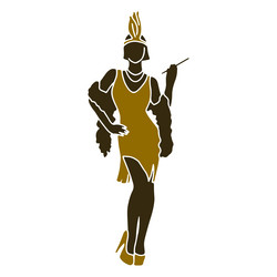 Gangster retro moll smoking Royalty Free Vector Image