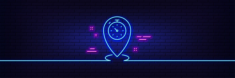 Timer line icon time sign location pointer Vector Image