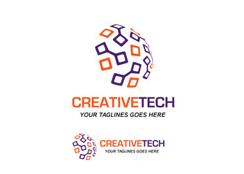 Abstract circle tech logo Royalty Free Vector Image