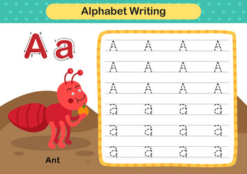 Alphabet letter a-alpaca exercise with cartoon Vector Image