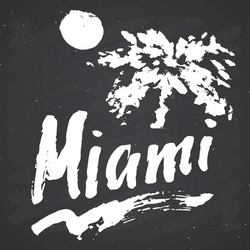 Miami calligraphy lettering handwritten sign hand Vector Image