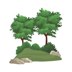 Cartoon bushes natural ecology plant shadow Vector Image