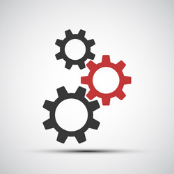 Mechanical cogs icons working together Royalty Free Vector