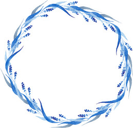 Indigo blue hand drawn seamless border Royalty Free Vector
