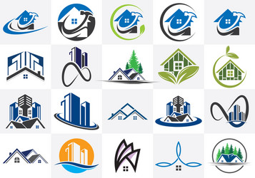 Real estate logo design building logo design Vector Image