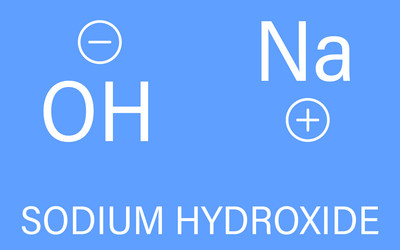 Sodium hydroxide skeletal formula Royalty Free Vector Image