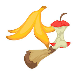 Cartoon stub of apple garbage fruit Royalty Free Vector