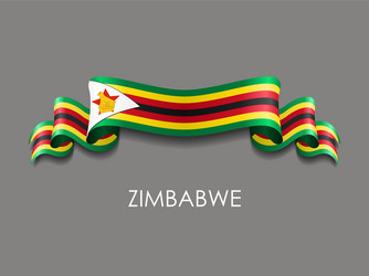 Zimbabwean flag heart-shaped wavy ribbon Vector Image