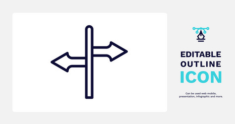 Crossroads sign icon filled sign icon Royalty Free Vector