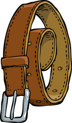 Brown leather belt cartoon Royalty Free Vector Image