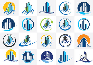 Real estate logo design building logo design Vector Image