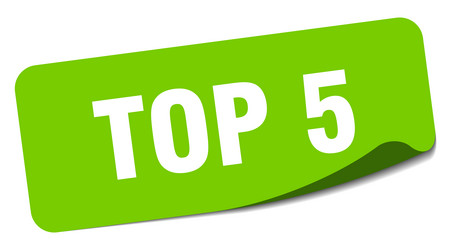 Top 5 sticker top 5 label Royalty Free Vector Image