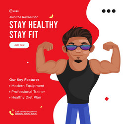 Banner design of bodybuilder Royalty Free Vector Image