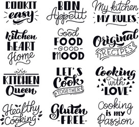 Catering company hand written lettering logo Vector Image