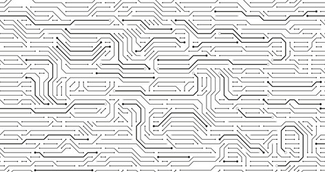 Computer chip technology processor circuit Vector Image