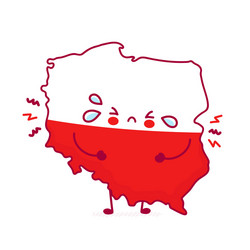 Cute funny smiling happy poland map Royalty Free Vector