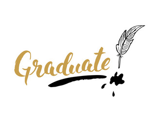 Graduation lettering handwritten sign hand drawn Vector Image