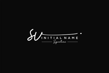 Initial sv signature logo template hand drawn Vector Image