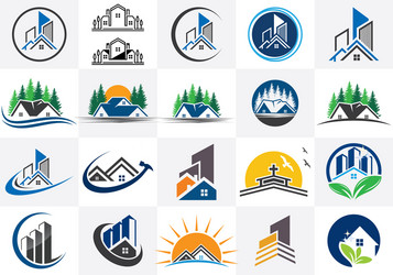 Real estate logo design building logo design Vector Image