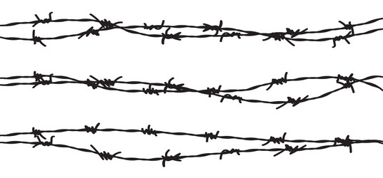 Barbed wire fence barbwire border chain Royalty Free Vector