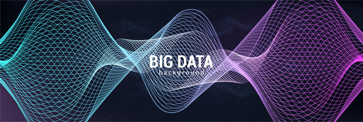 Visualization big data banner realistic style Vector Image