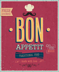 Bon appetit restaurant set menu design template Vector Image