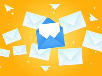 Paper letter in brown kraft envelope Royalty Free Vector