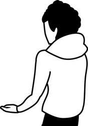 Young man back position on white background Vector Image