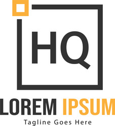 Initial hq logo template with modern frame Vector Image