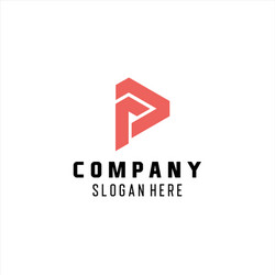 Elegant letter p graceful style calligraphic logo Vector Image