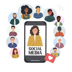 Social media design chat and video call Royalty Free Vector