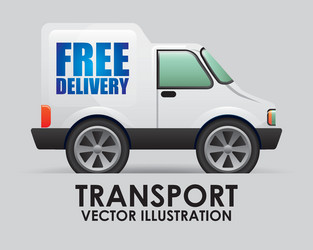 Van transport vehicle urban Royalty Free Vector Image