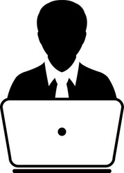 User icon with laptop computer male person Vector Image