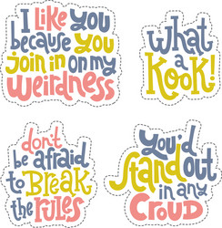 Sticker design set with school subjects concept Vector Image
