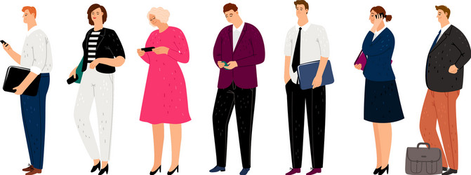 People queue waiting line Royalty Free Vector Image