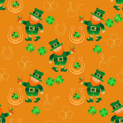 Saint patricks day seamless pattern leprechaun Vector Image