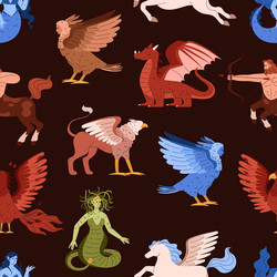 Collection of various magical mythical Royalty Free Vector