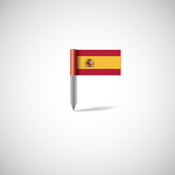 Spain flag pin Royalty Free Vector Image - VectorStock