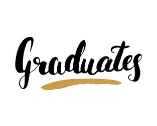 Graduation lettering handwritten sign hand drawn Vector Image