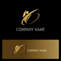 Happy man active people gold logo Royalty Free Vector Image