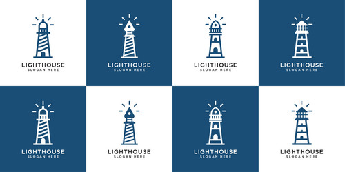 Lighthouse logo design template Royalty Free Vector Image